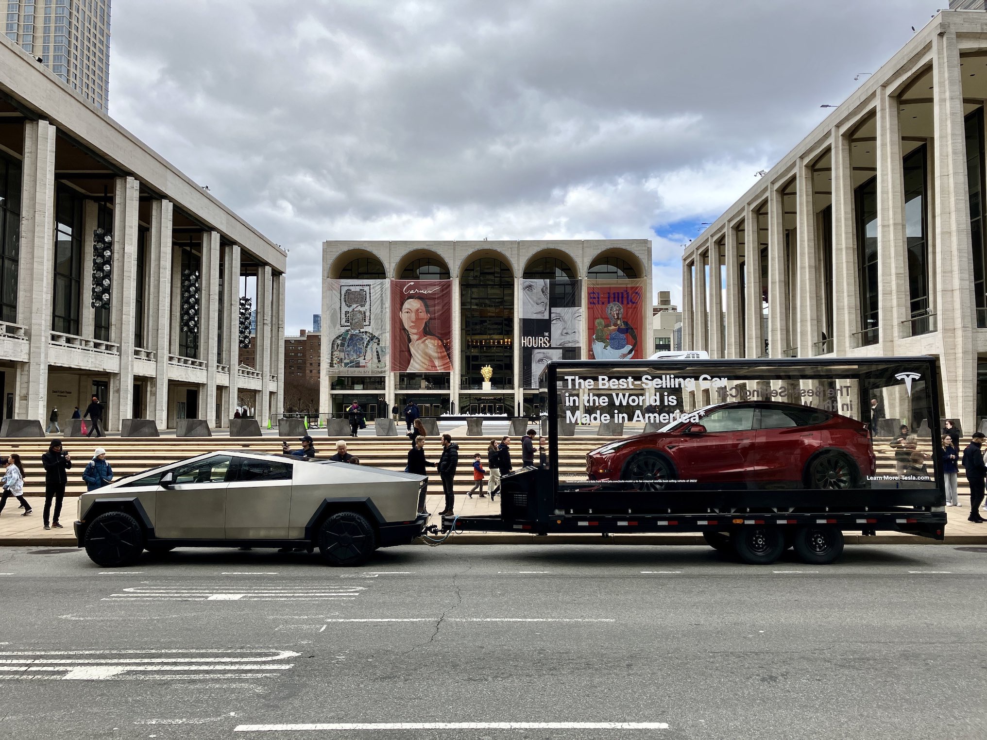 Tesla continues its Cybertruck-towed Mobile Gallery in New York City